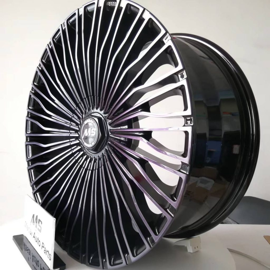 Custom 20x9 Brushed Black Multi spoke Monoblock Forged Wheels - MASAI ...